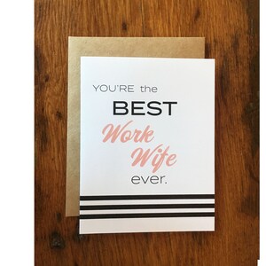 Funny Co-worker Card Work Wife Card/ Card for Coworker/ Best Work Wife ...