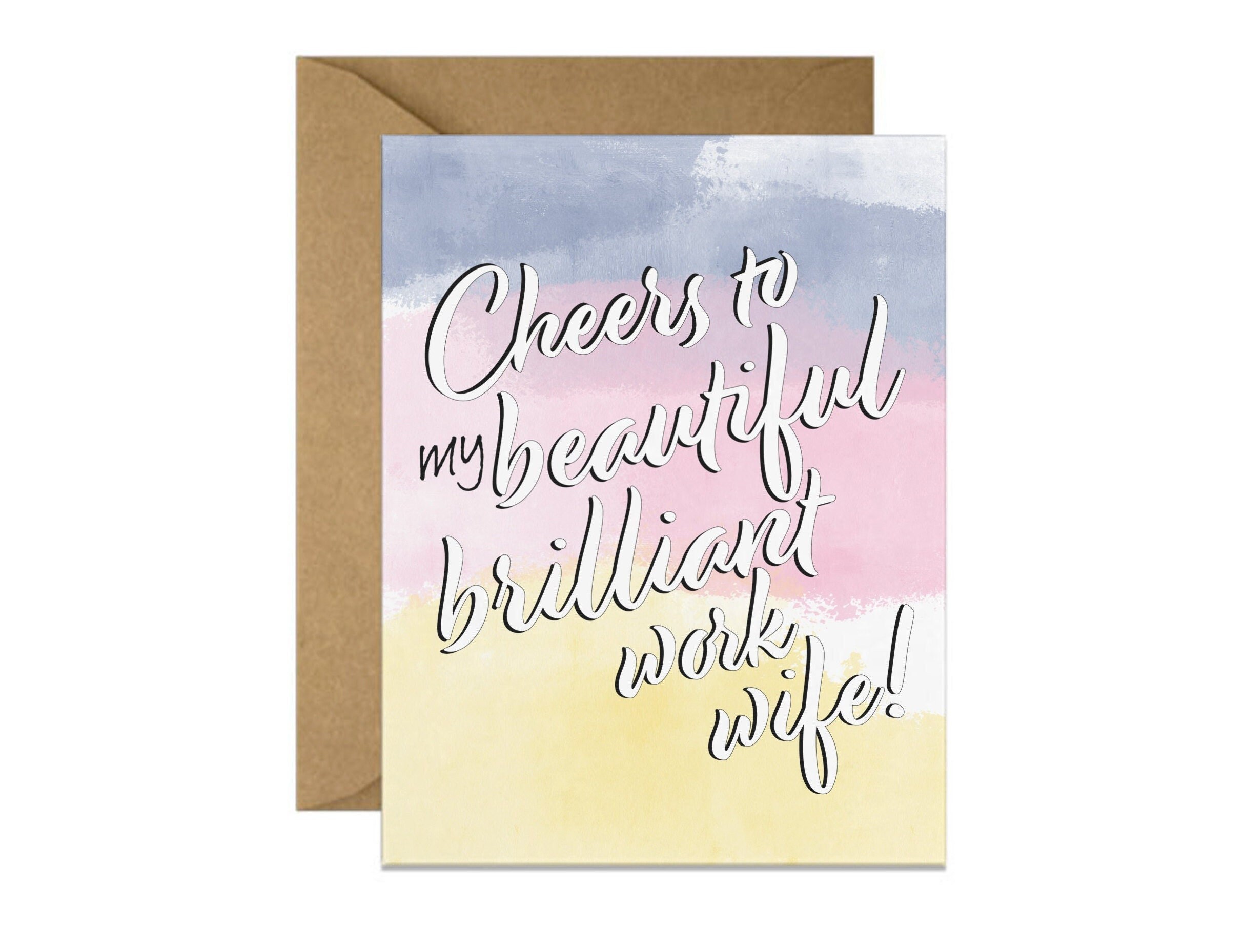 Cheers to My Work Wife Card Work Wife Card/ Card for Coworker/ Best ...