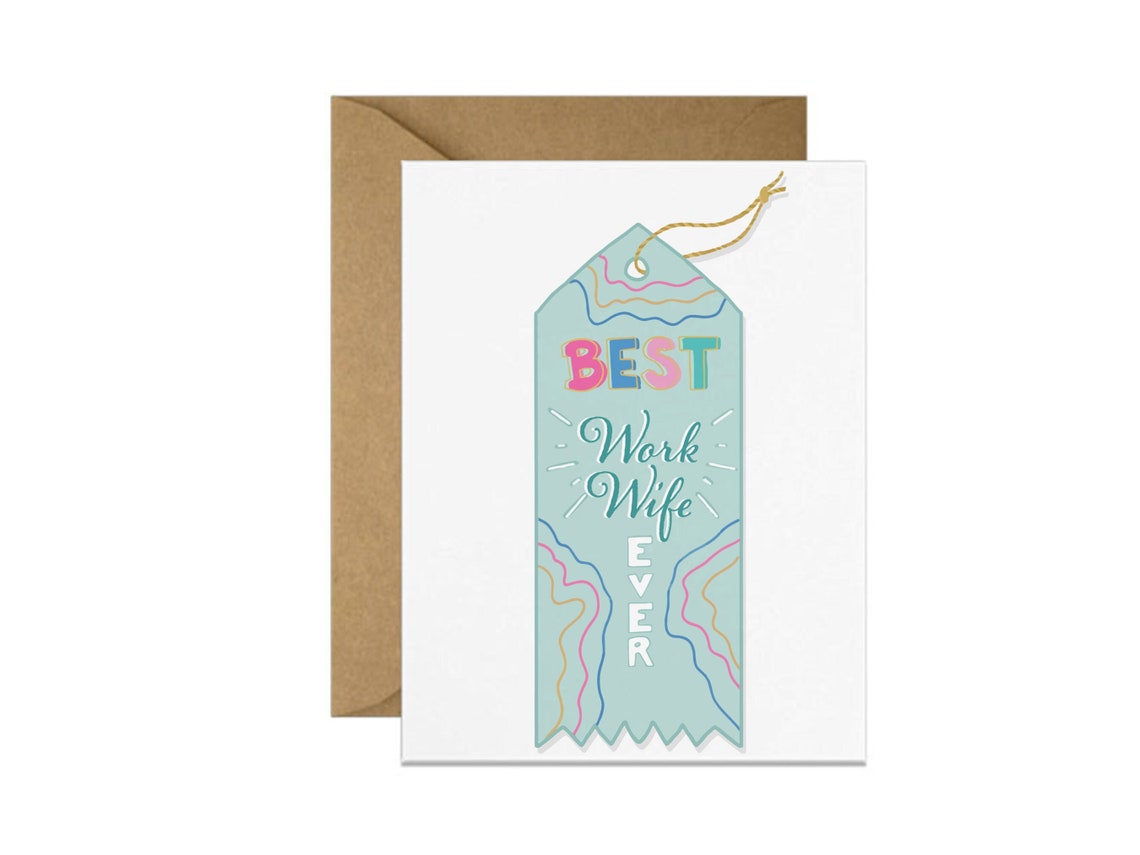 Best Work Wife Ever Illustrated Card Work Wife Card/ Card - Etsy