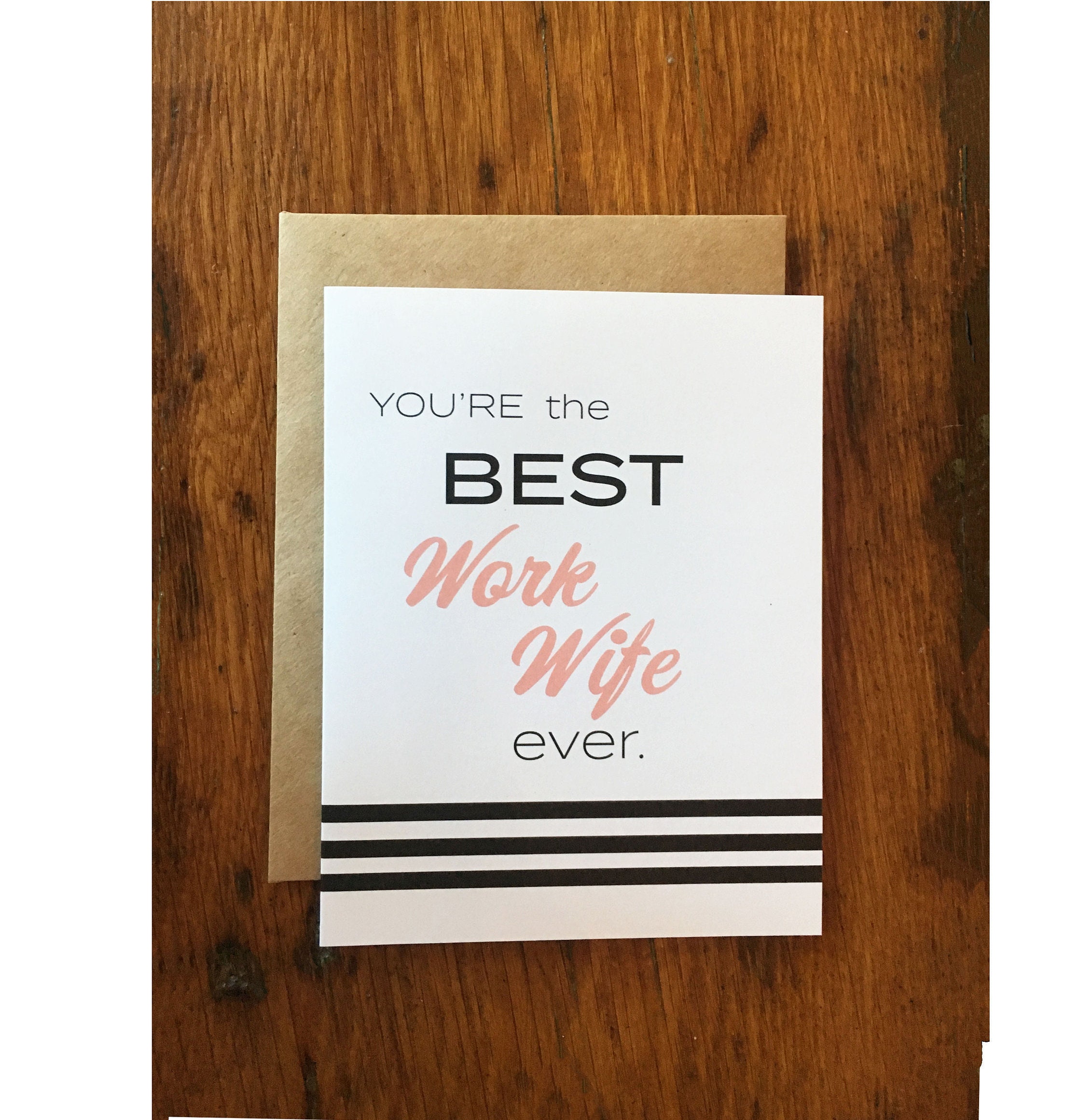 Funny Co-worker Card Work Wife Card/ Card for Coworker/ Best Work Wife ...