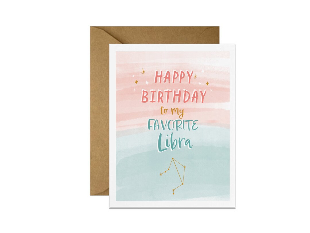 Happy Birthday to My Favorite Libra Card Bestie Birthday - Etsy