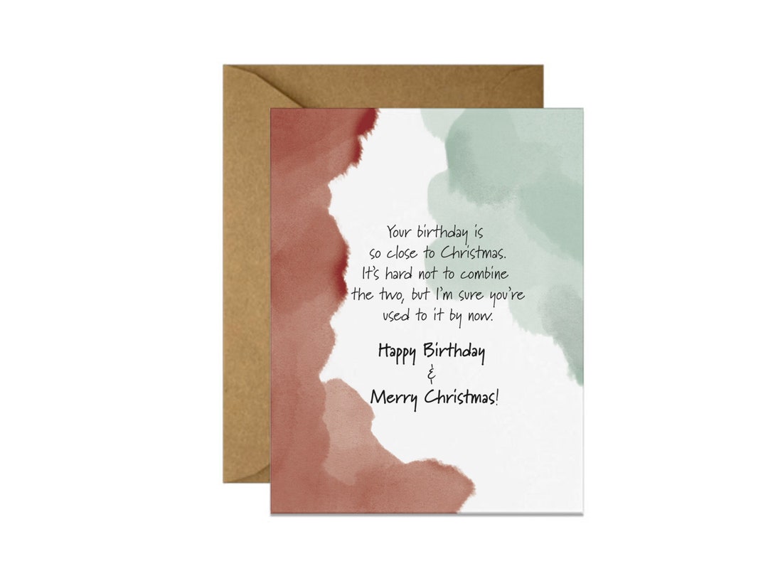 Happy Birthday & Merry Christmas Card Best Friend Holiday - Etsy
