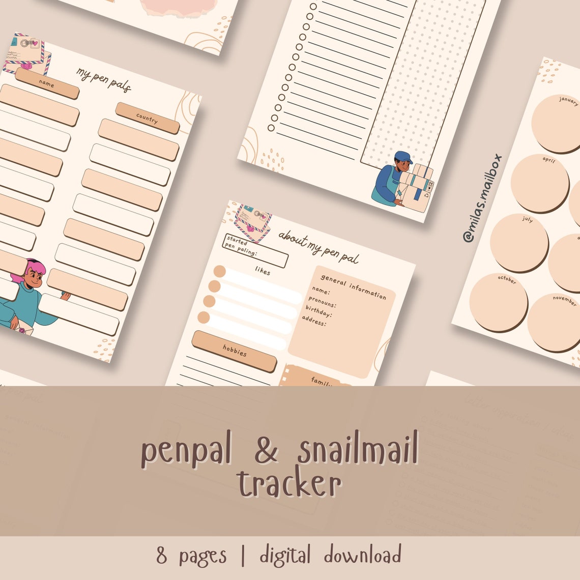 Printable Snailmail & Pen Pal Tracker - Etsy