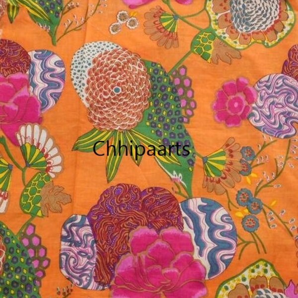 Orange Print Fabric - Etsy