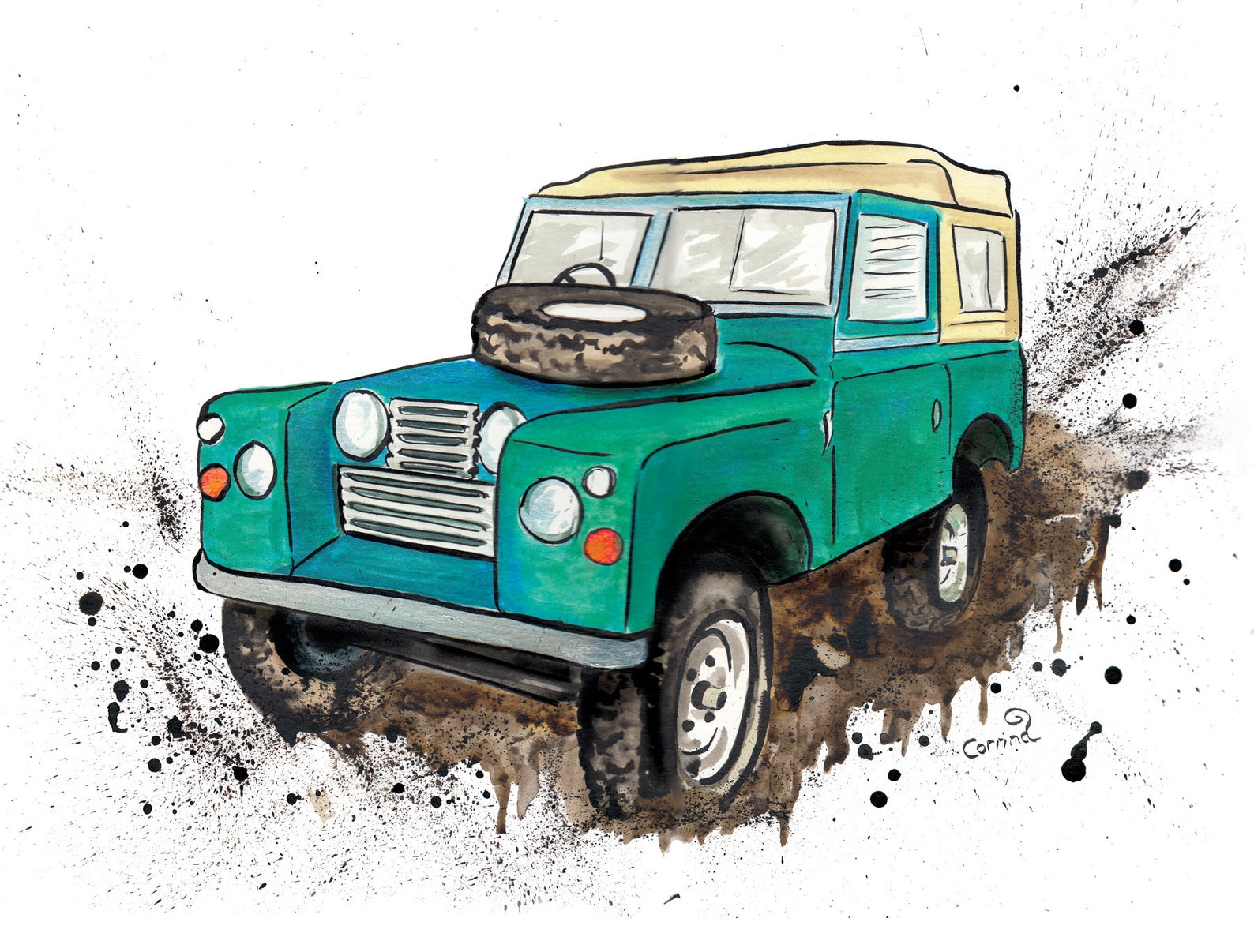 Personalised Landrover Art Print - Etsy