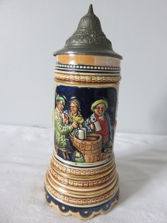 Vintage Musical Hand Painted Stein Tankard Made in | Etsy