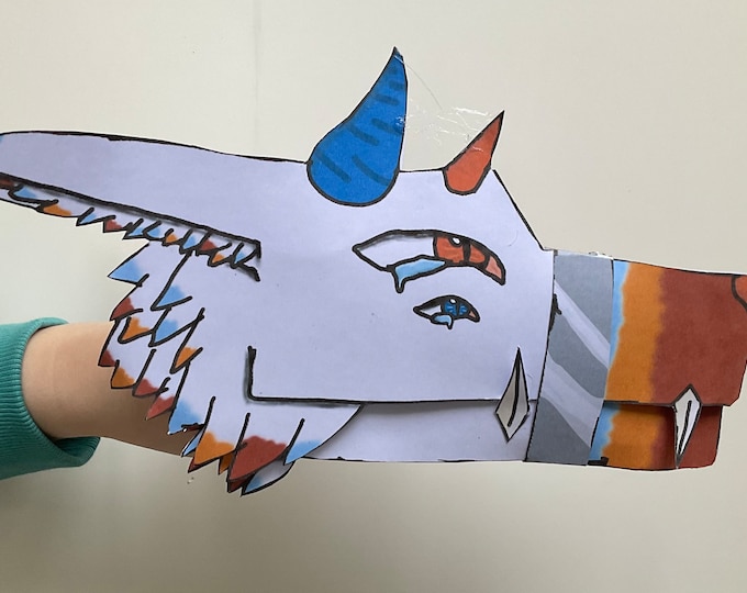Paper Dragon Hand Puppet chain Star Pattern Digital Download - Etsy