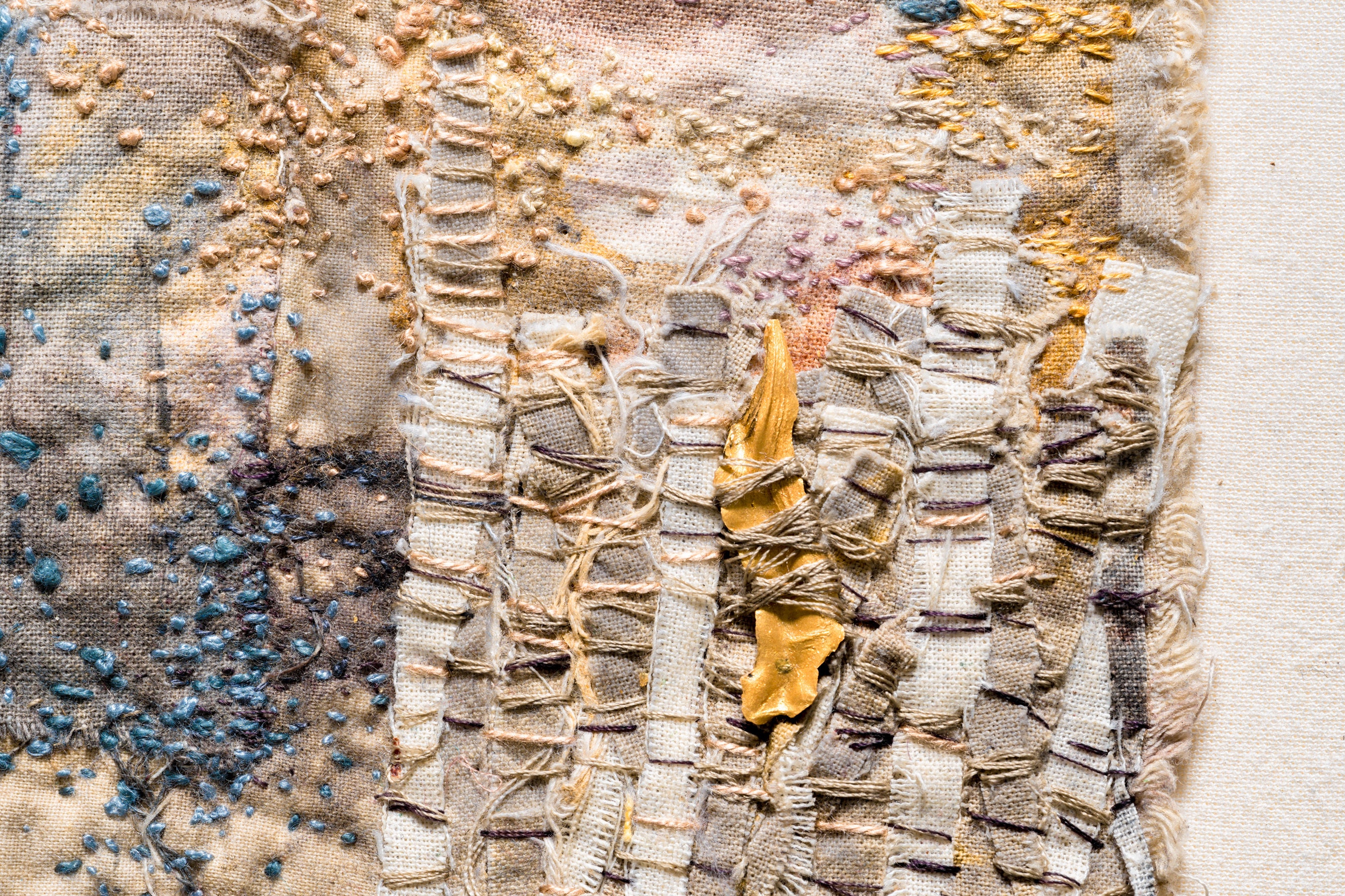 Textile Art Mounted on Canvas. Approx A4 - Etsy