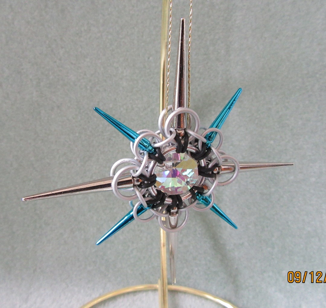 Star of Bethlehem Chain Mail Christmas Ornament – Suncatcher – Silver ...