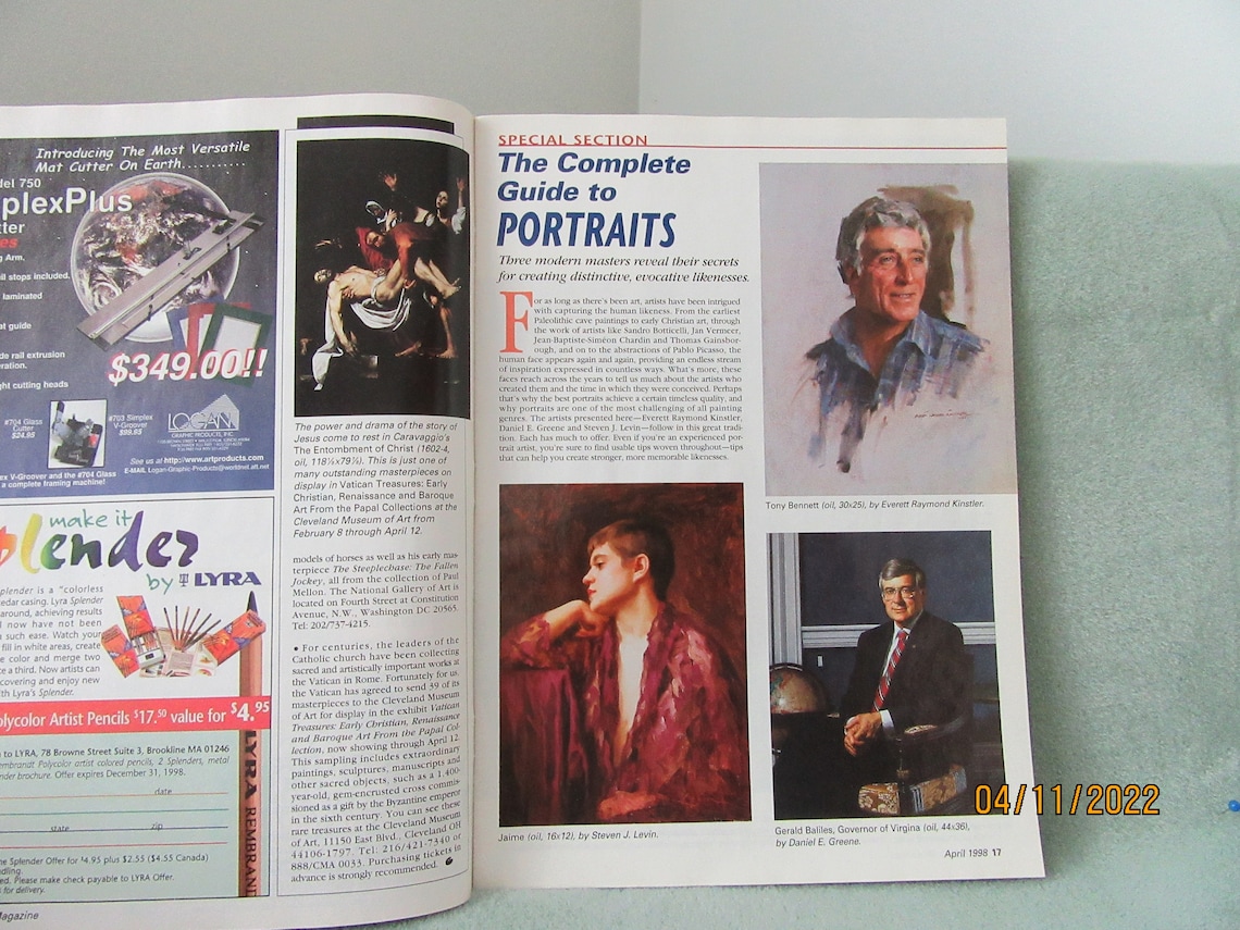 The Artists April 1998 Magazine Back Issue - Etsy
