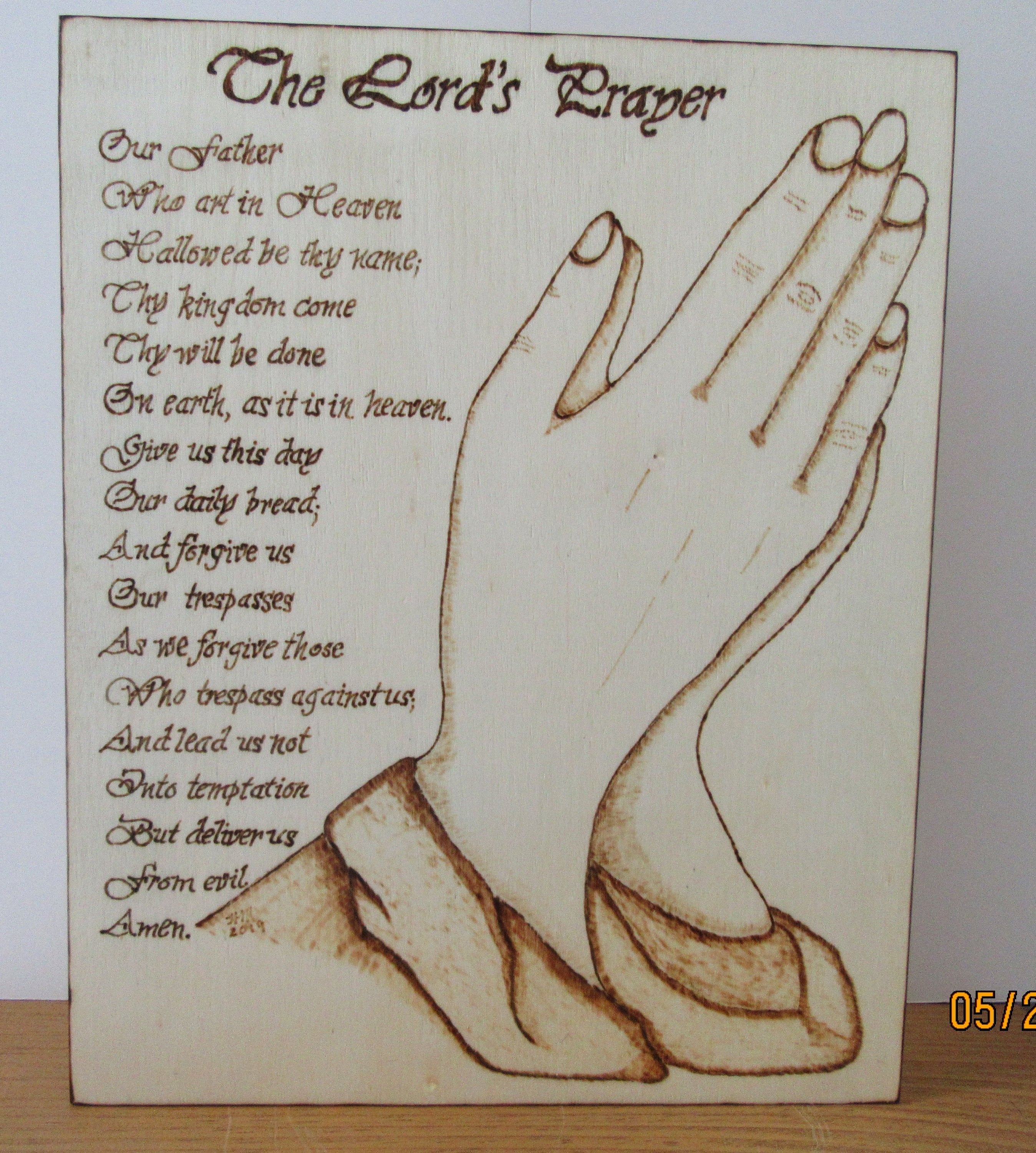 Pyrography Praying Hands the Lords Prayer Hand Burnt Wood - Etsy Hong Kong