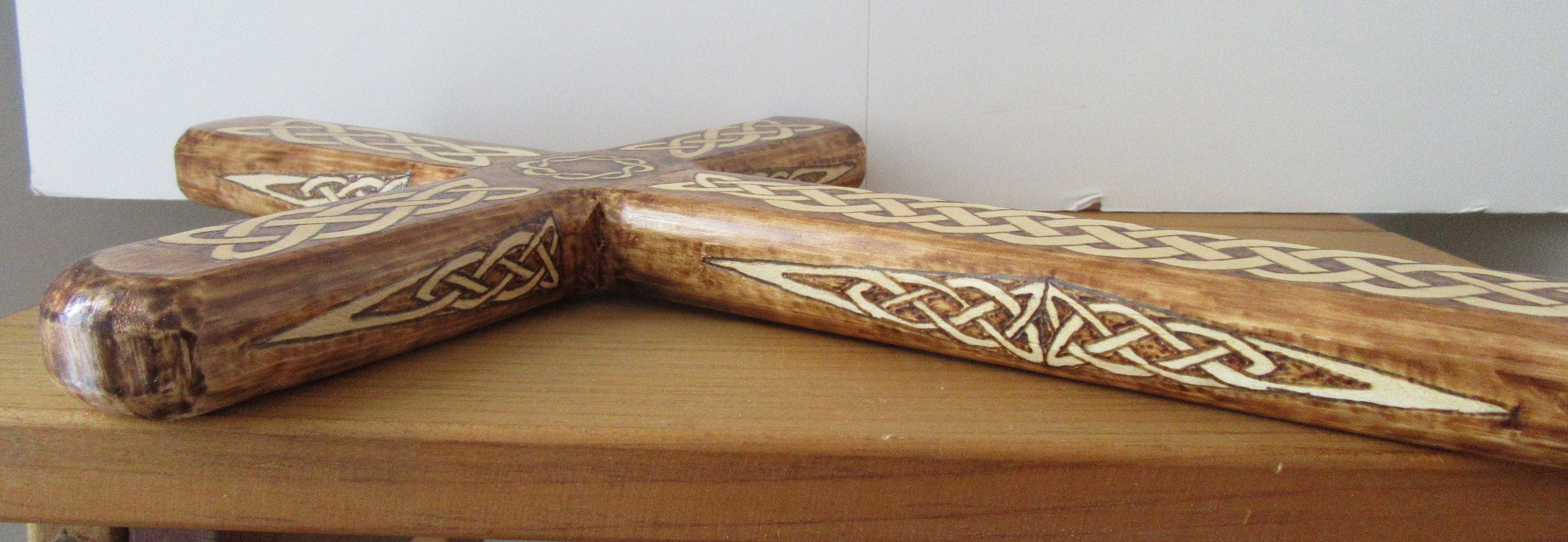 Pyrography Large Wood 3-D cross Celtic Design Wall | Etsy
