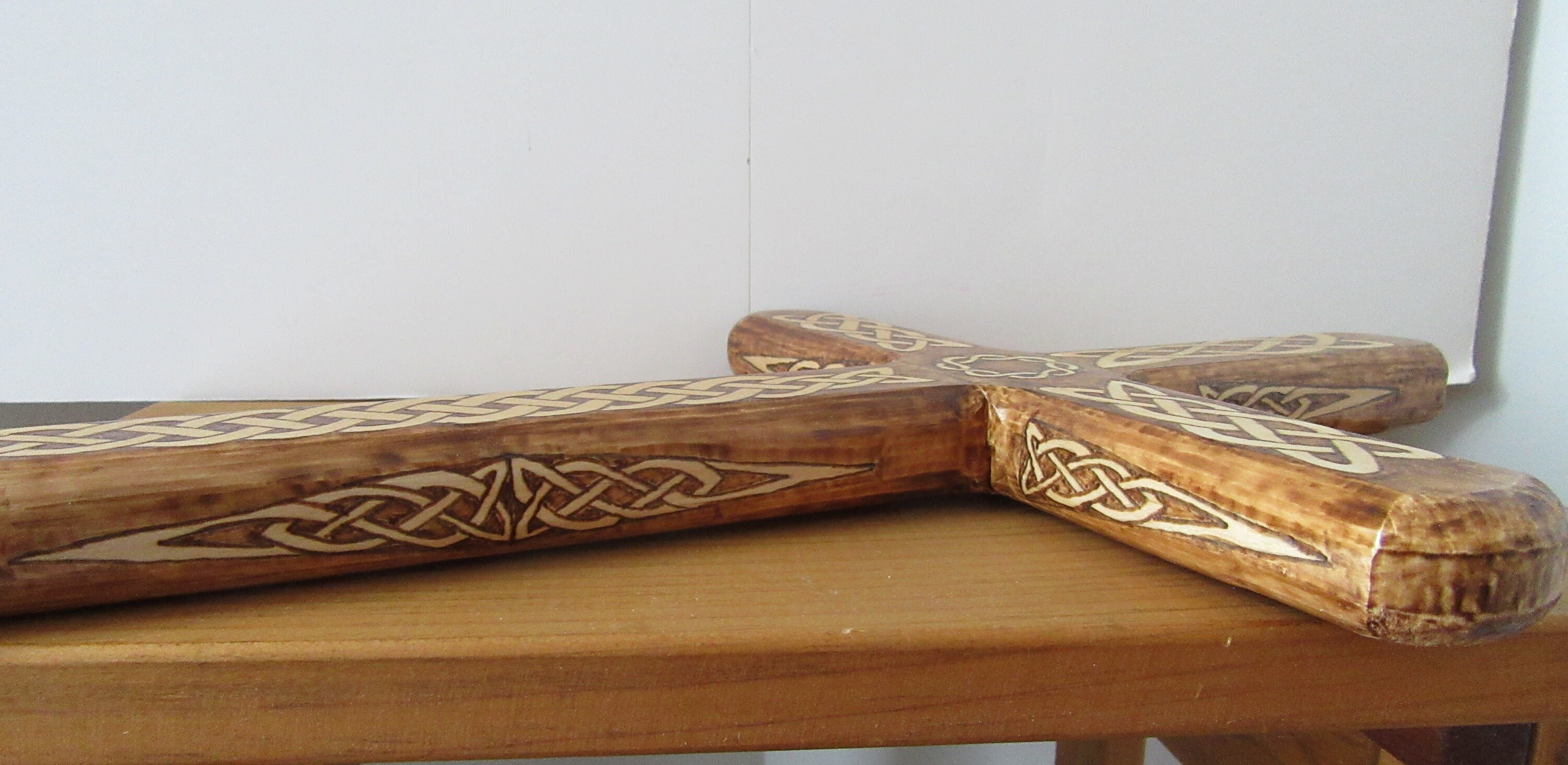 Pyrography Large Wood 3-D cross Celtic Design Wall | Etsy