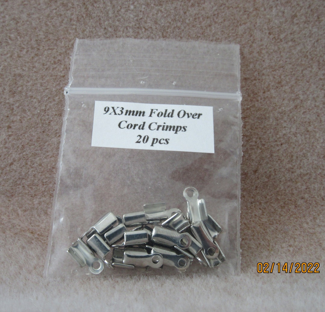 9x3mm Fold Over Cord Crimps – 20 Pieces - Etsy