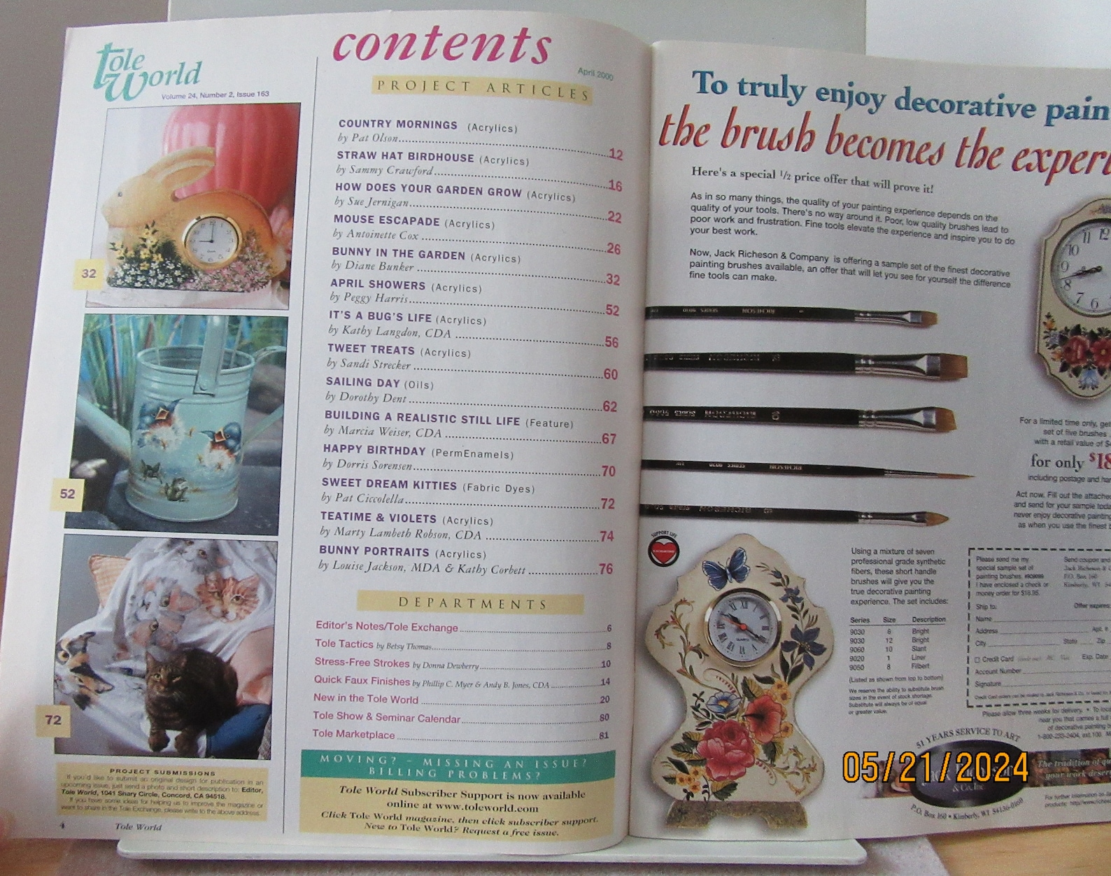 Tole World Magazine April 2000 Back Issue - Etsy
