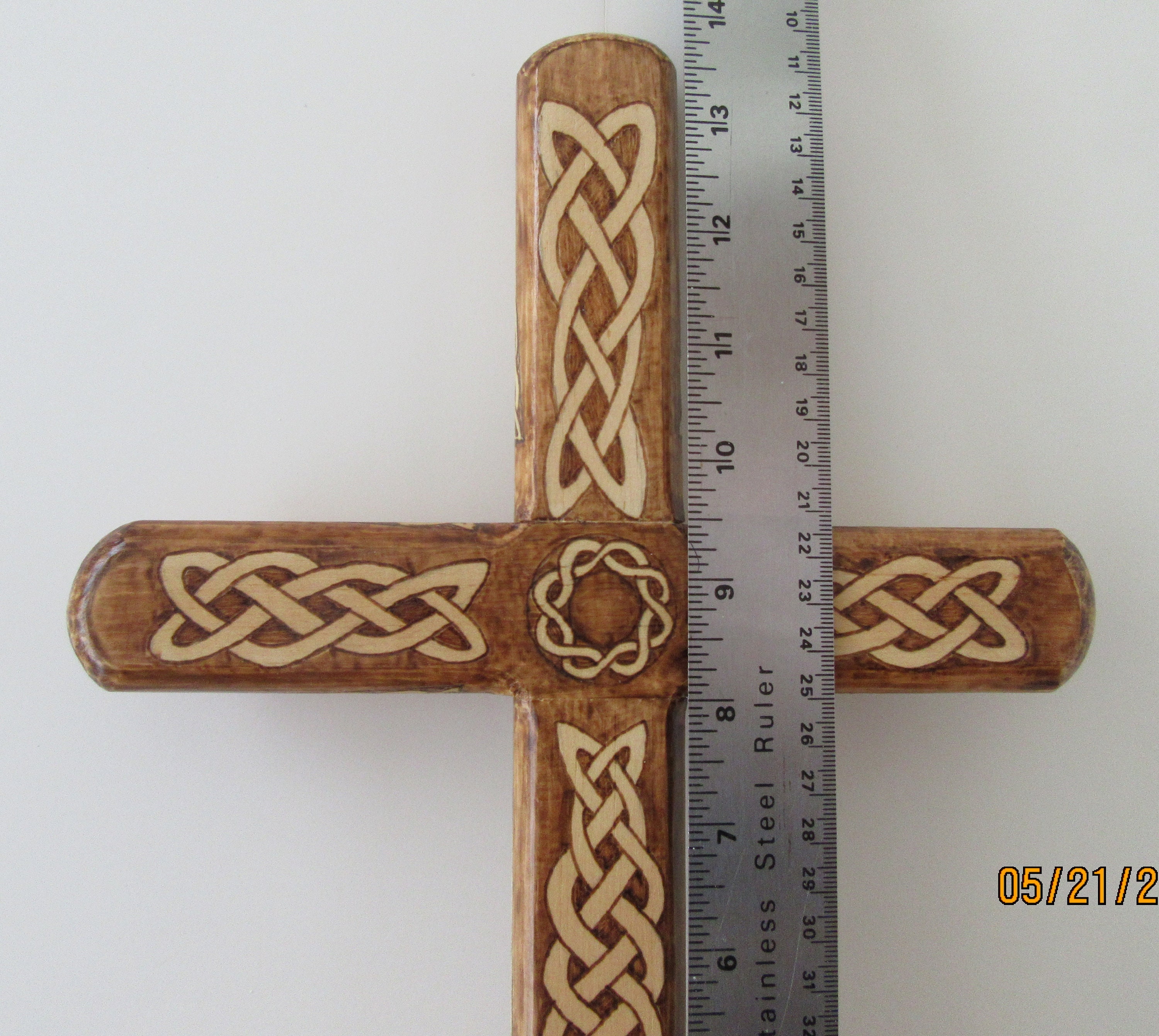 Pyrography Large Wood 3-D cross Celtic Design Wall | Etsy