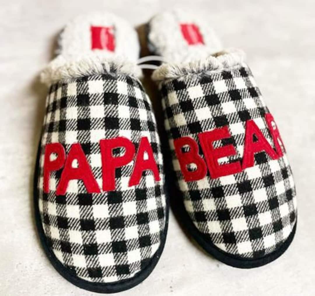 Matching Family Christmas Slippers, PAPA Bear Fur Lined Slipper, Gifts ...