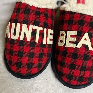 Matching Family Christmas Slippers, AUNTIE Bear Fur Lined Slipper ...