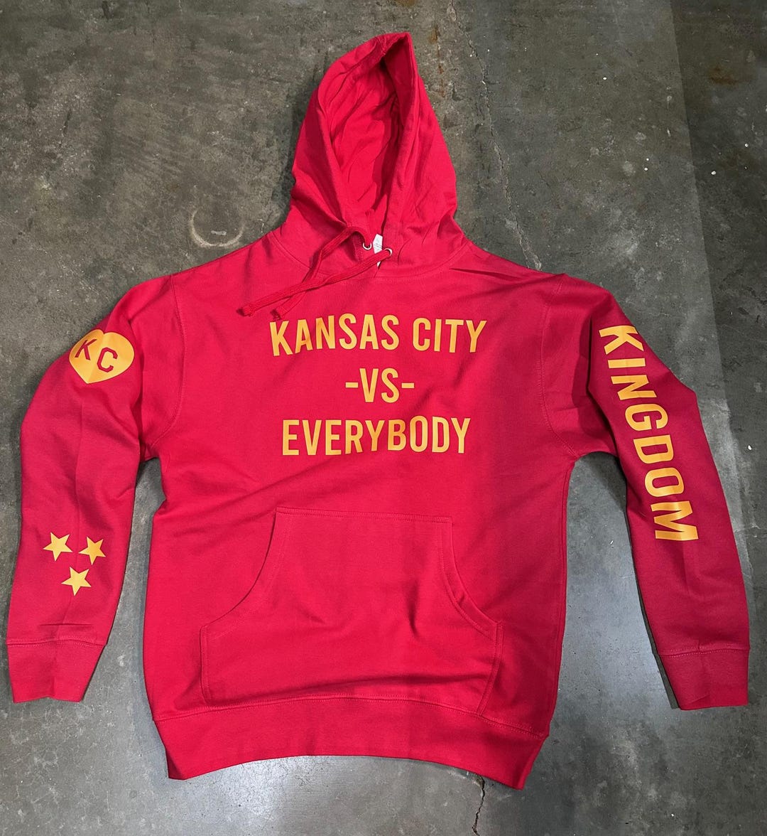 Kansas City Vs. Everybody Football Hooded Sweatshirt (red) - Etsy