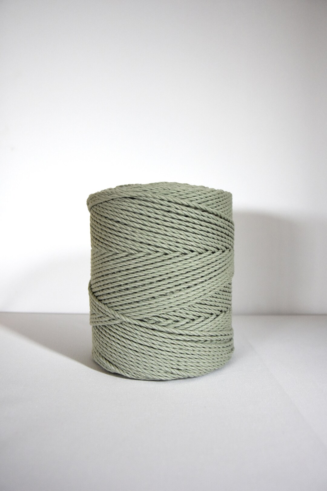 Soft Green Cotton Cord 3mm or 4mm Twisted Rope 1 Kg of Yarn Macrame ...