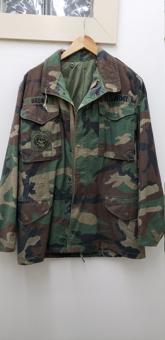 Vintage Military Issued Woodland M-65 Field Jacket with US Army Patch ...