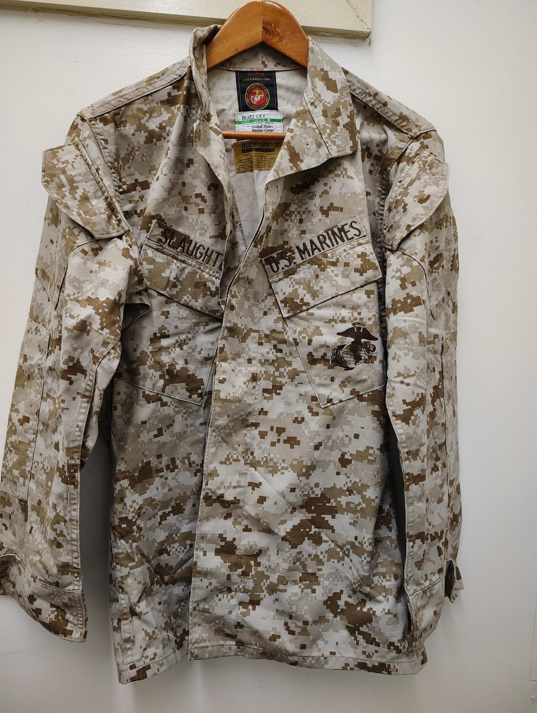 Military Issued USMC Tan Digital Shirt/blouse With Patches - Etsy