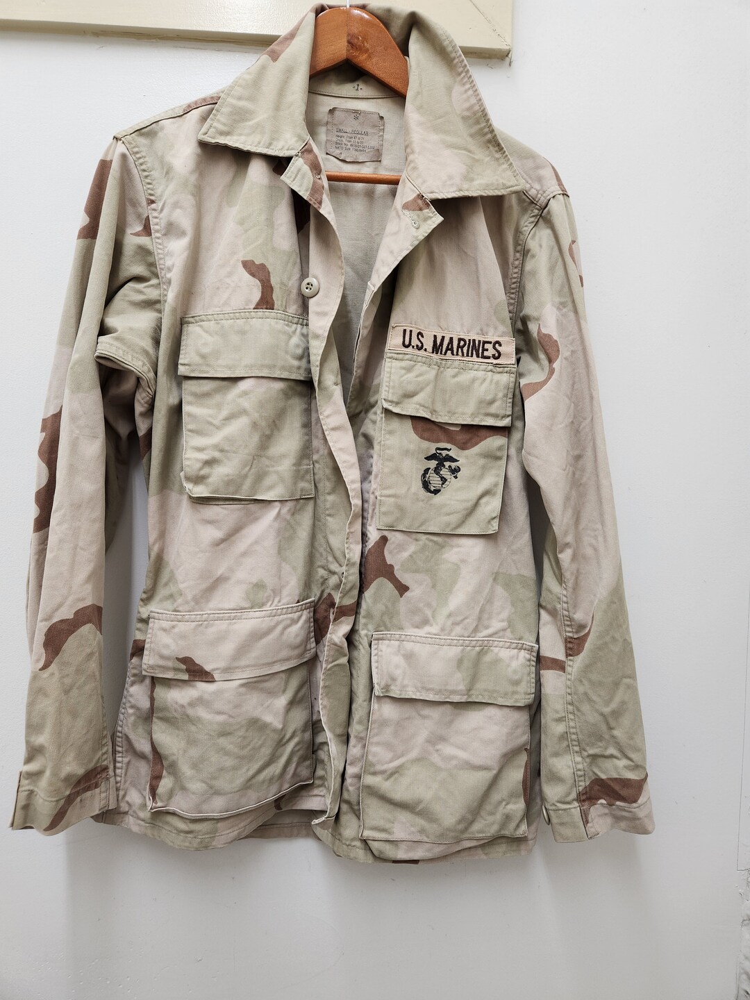 Vintage Military Issued USMC 3 Color Desert Shirt/blouse With Patch-sr ...