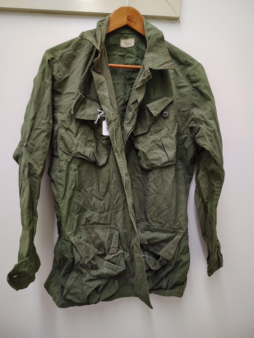Vintage Military Issued Vietnam Era OD Green Men's Slant Pocket Shirt ...