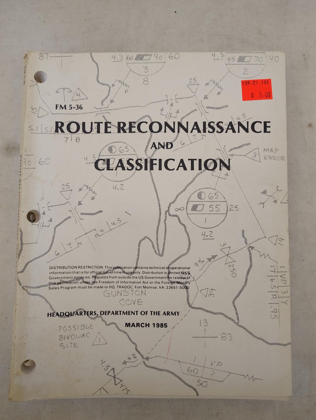 Vintage Military Issued Route Reconnaissance and Classification Manual ...