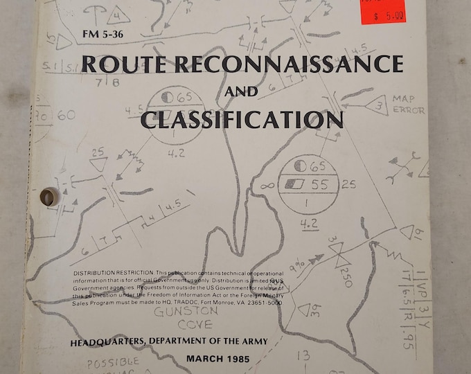 Vintage Military Issued Route Reconnaissance and Classification Manual ...