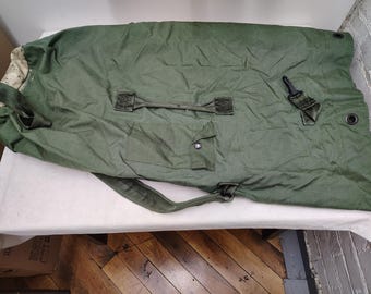 Vintage U.S. Army Canvas Green Duffle Bag With Shoulder Strap - Etsy
