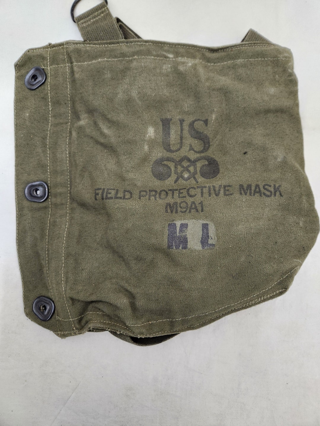 Vintage Military Issued Vietnam Era OD Green Canvas M9A1 Gas Mask Bag ...
