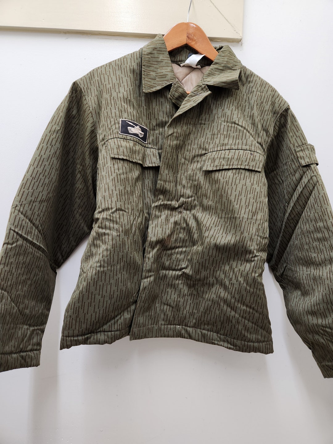 Vintage East German Military Issued Raindrop Pattern Tanker Jacket With ...