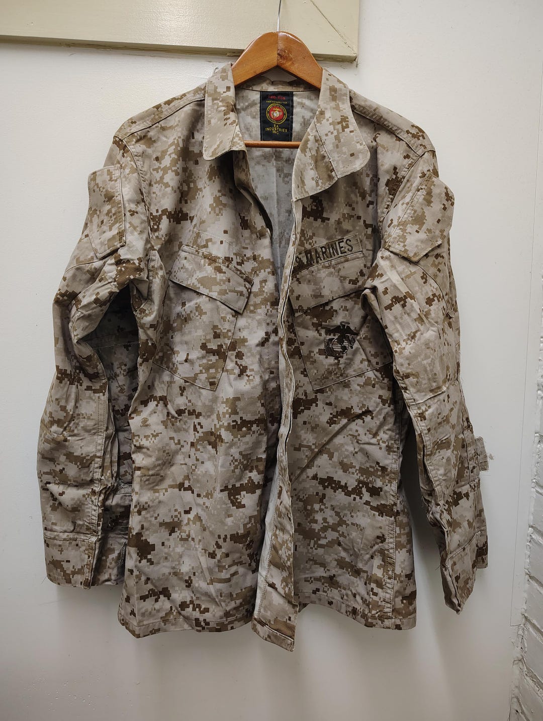 Military Issued USMC Tan Digital Shirt/blouse With Patch - Etsy