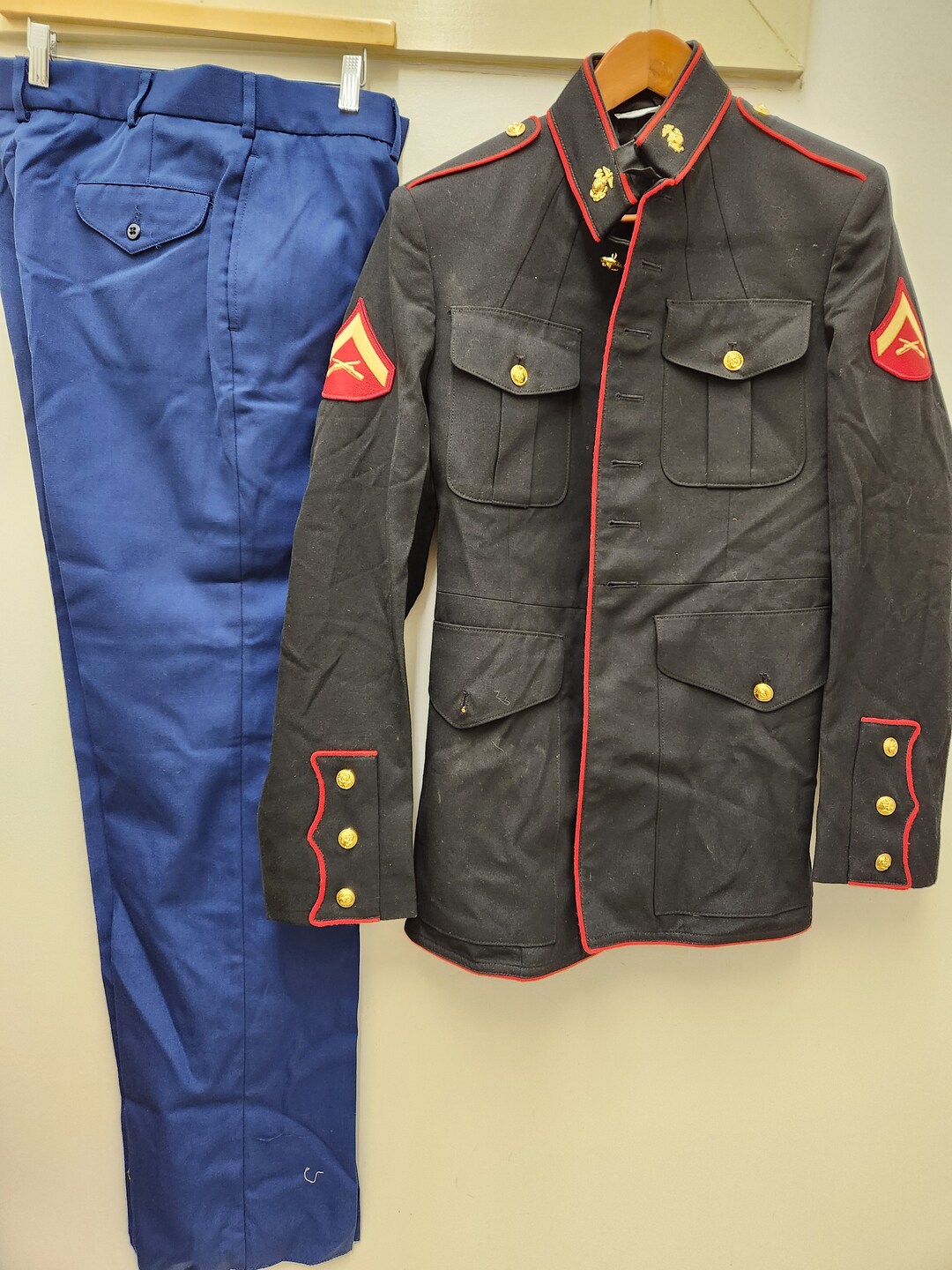 Vintage Military Issued USMC Dress Blue Outfit With Patches - Etsy