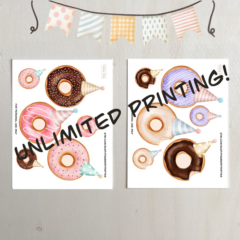 Printable Donut Cake and Cupcake Toppers, Sweets Birthday Party ...