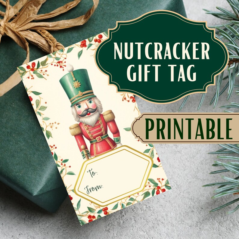 Printable Nutcracker Gift Tags, Christmas Present Label Digital ...