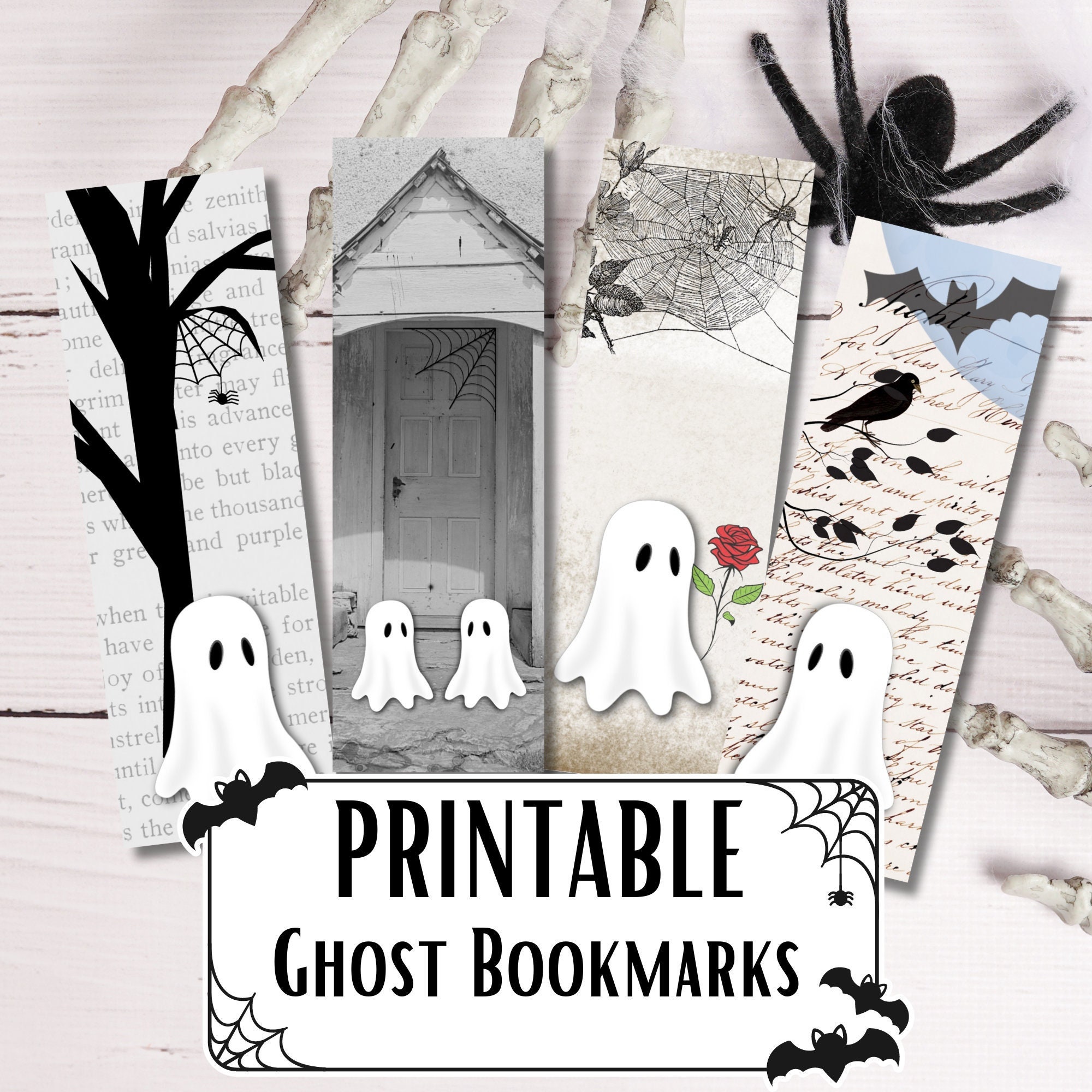 PRINTABLE Cute Ghost Bookmark, Diy Halloween Crafts Pdf and Png ...