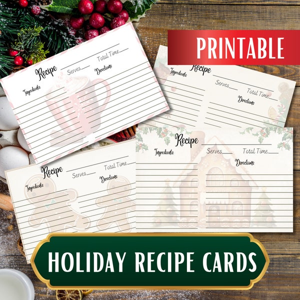 Holiday Recipe Cards - Etsy