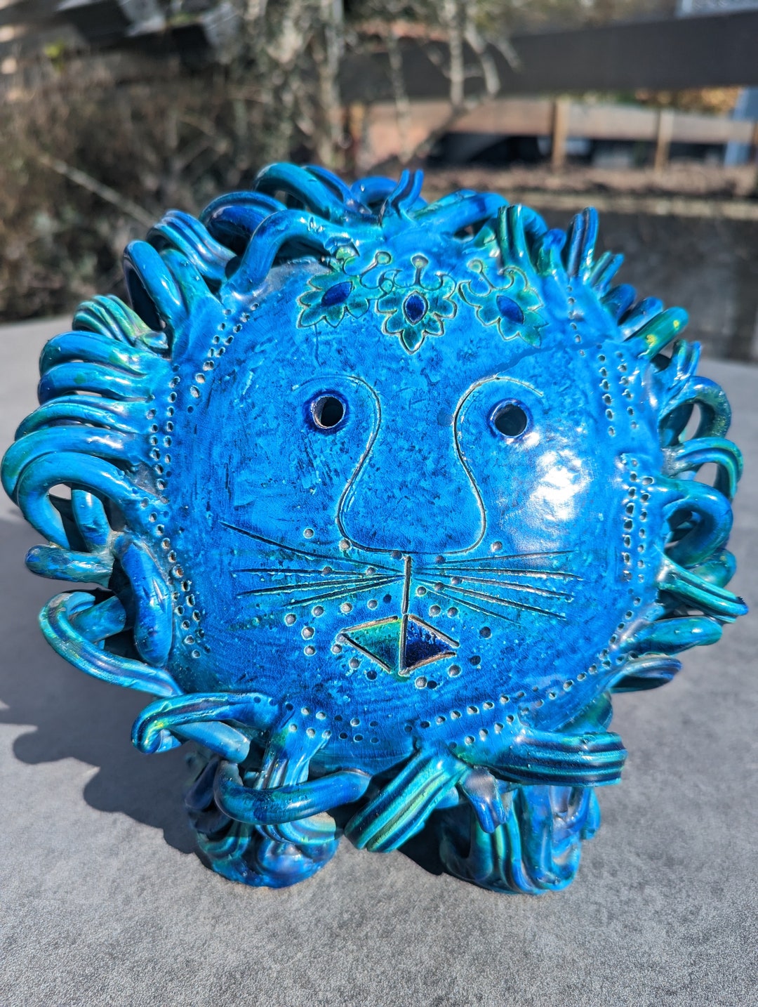 Wonderful, Very Rare Bitossi Lion With Blue-green 'liberty' Paisley ...
