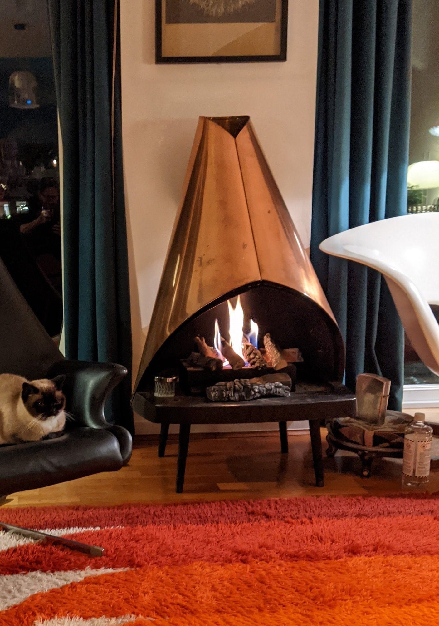 Super Rare 60s Finnish Kastor 'tevi' Mid Century Freestanding Fireplace ...