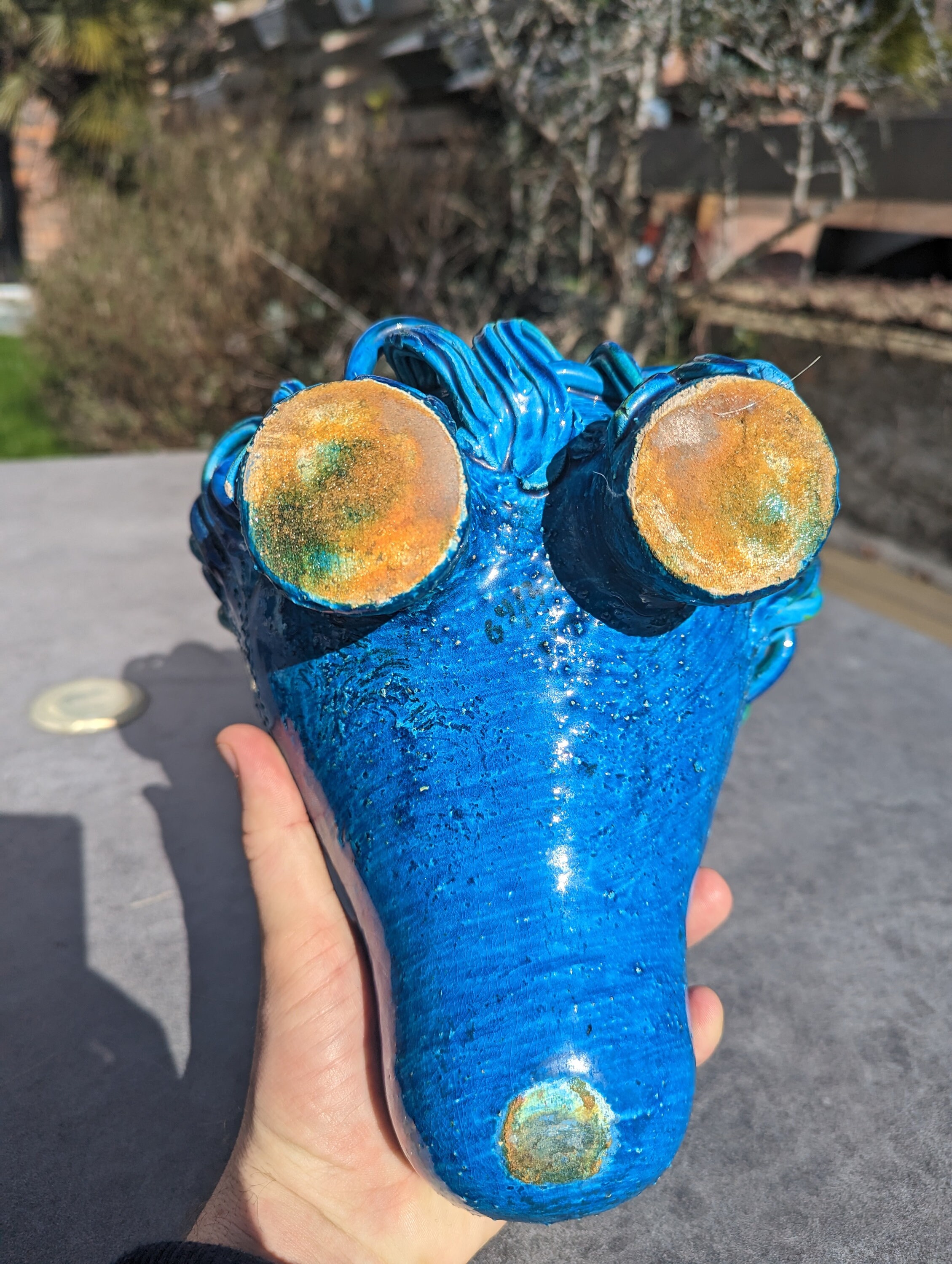 Wonderful, Very Rare Bitossi Lion With Blue-green 'liberty' Paisley ...