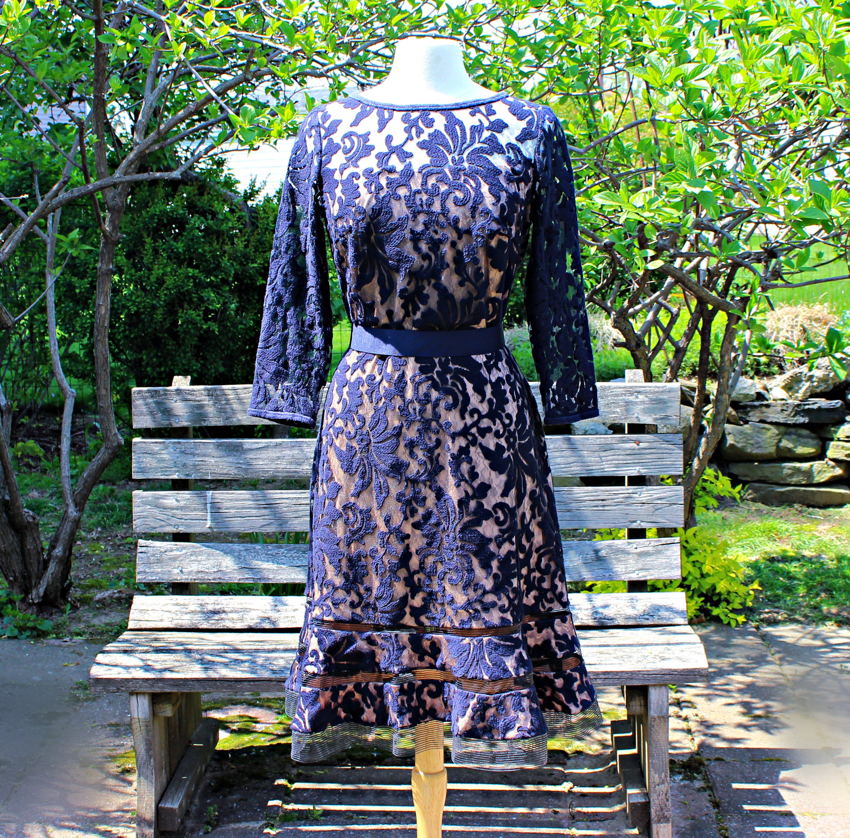 Tadashi Shoji Asymmetrical Ruched Mesh Gown