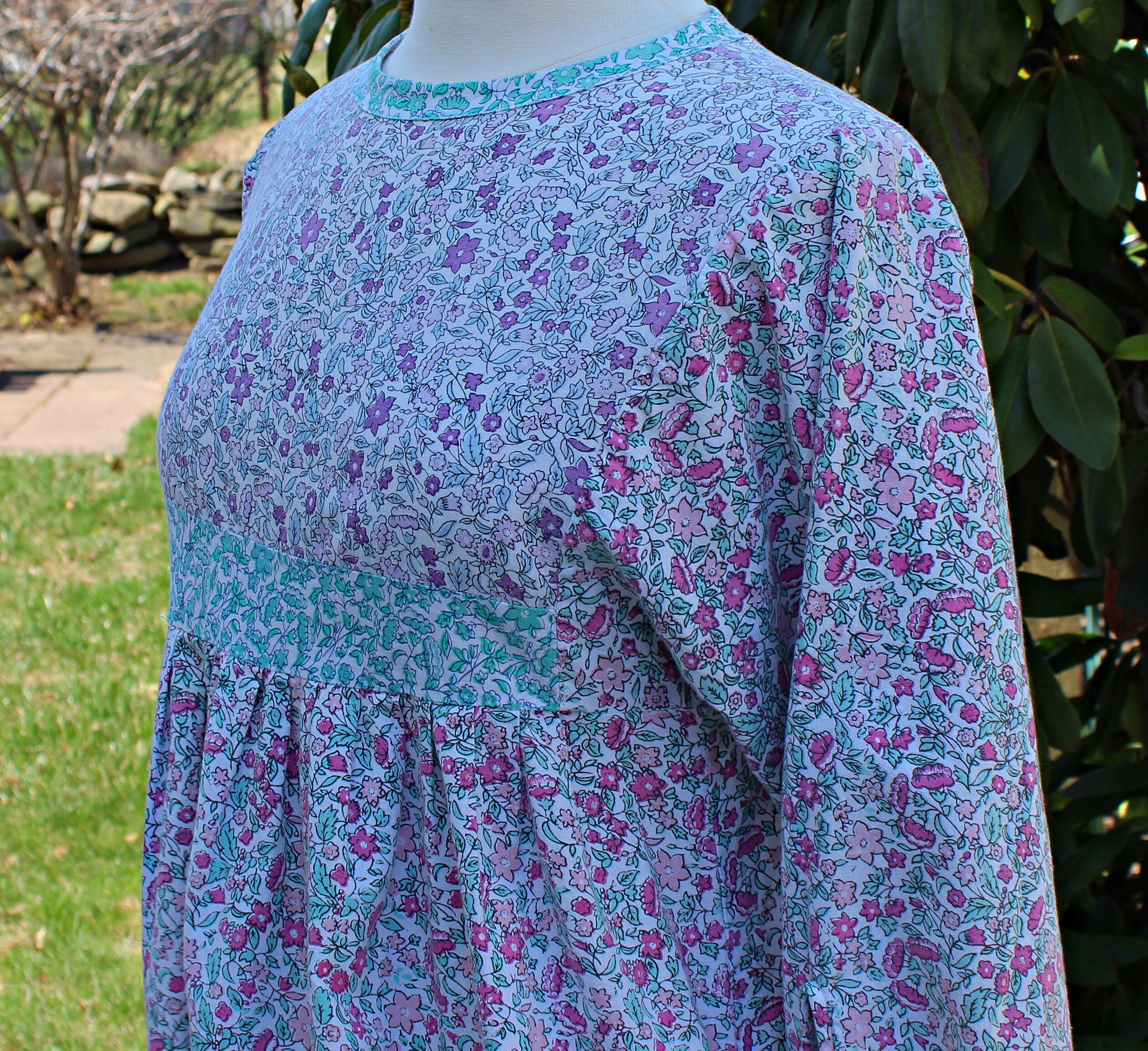 Karavan Indian Cotton Midi Dress, Size M, Vintage 80s Empire Waist ...