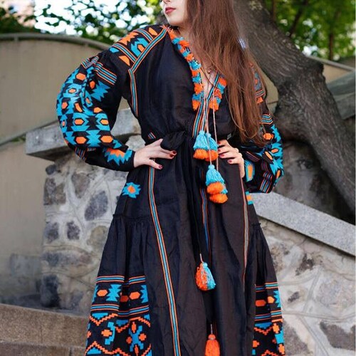 Embroidered Fashion Dress Boho With Ethnic Custom Embroidery - Etsy