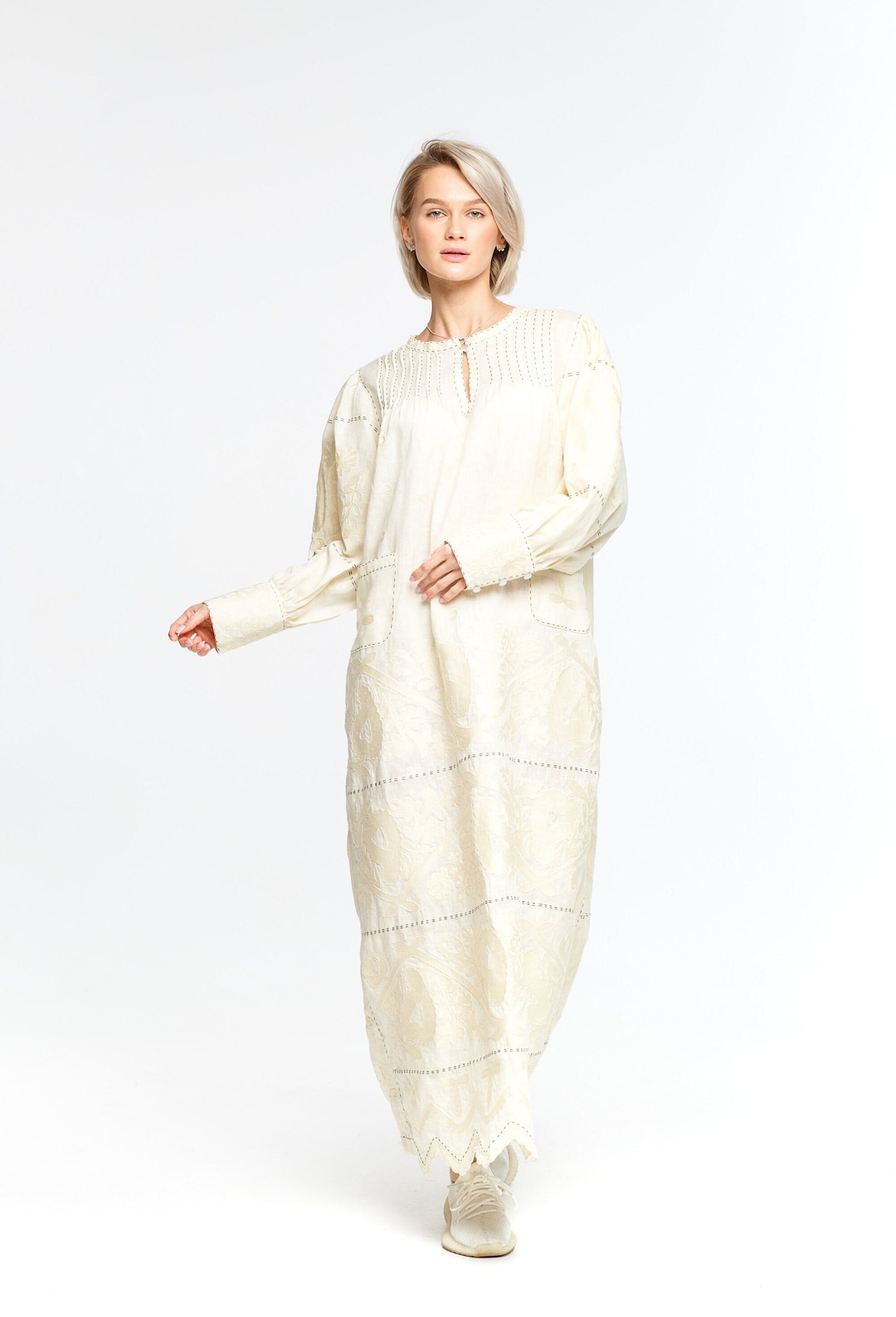 Rushka Embroidered Wedding Dress Ukrainian Vyshyvanka Kaftan by ...