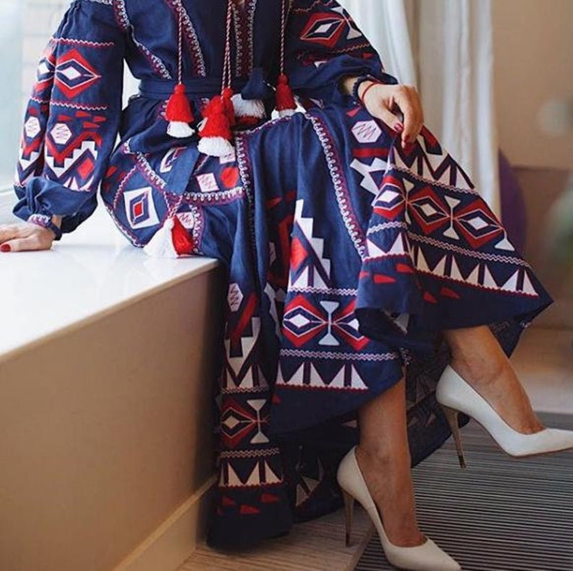 Embroidered Fashion Dress Boho With Ethnic Custom Embroidery | Etsy