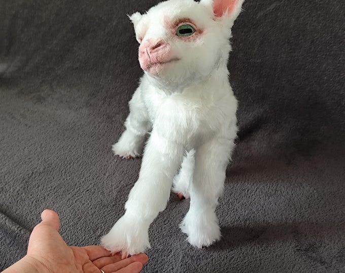 White Baby Goat, Realistic Poseable Art Doll, Ooak - Etsy