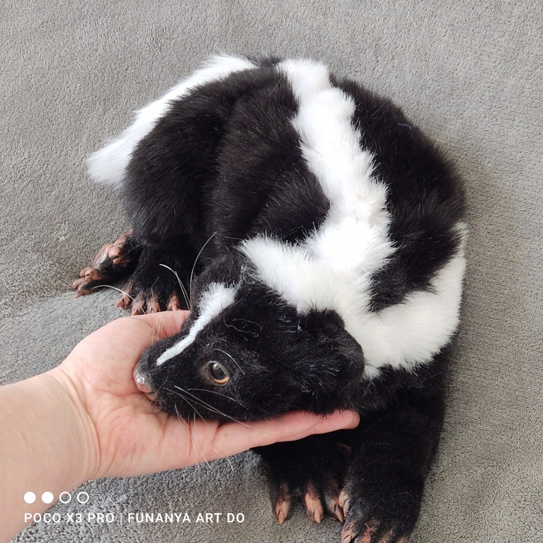 Cute Skunk, Realistic Plush Animal, Poseable Art Doll, Ooak - Etsy
