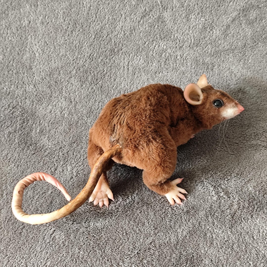 Big Fluffy Brown Mouse Poseable Art Doll, Animal, Plush Toy - Etsy